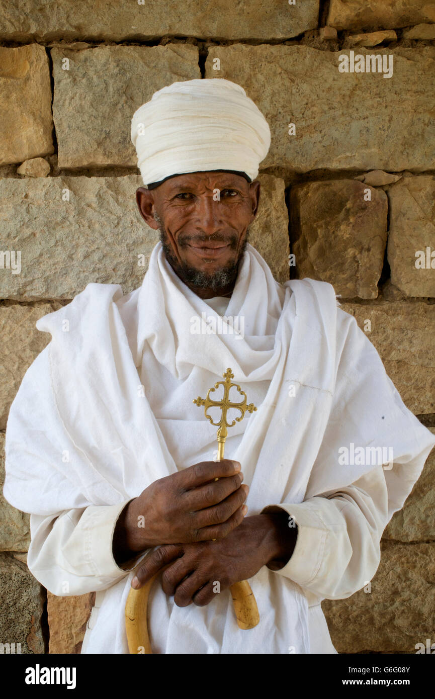 Ethiopian priest, Yeha monastery, Tigray, Ethiopia Stock Photo - Alamy