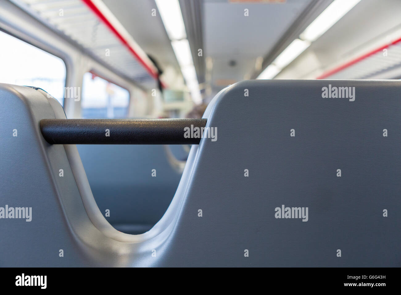 Interior of the lightrail train travelling to the International Airport ...