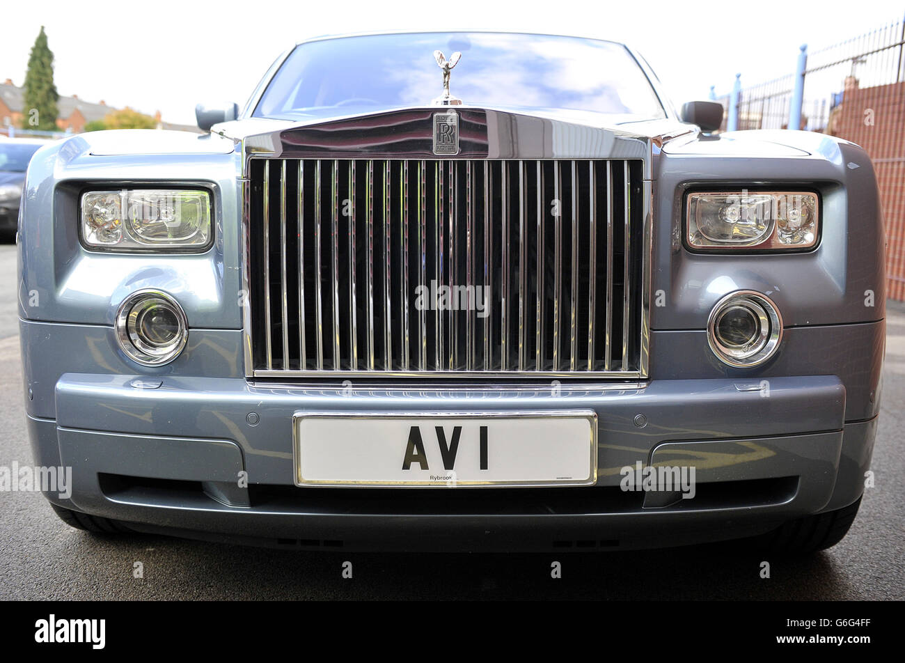 Detail view of car number plate that reads av 1 hi-res stock ...