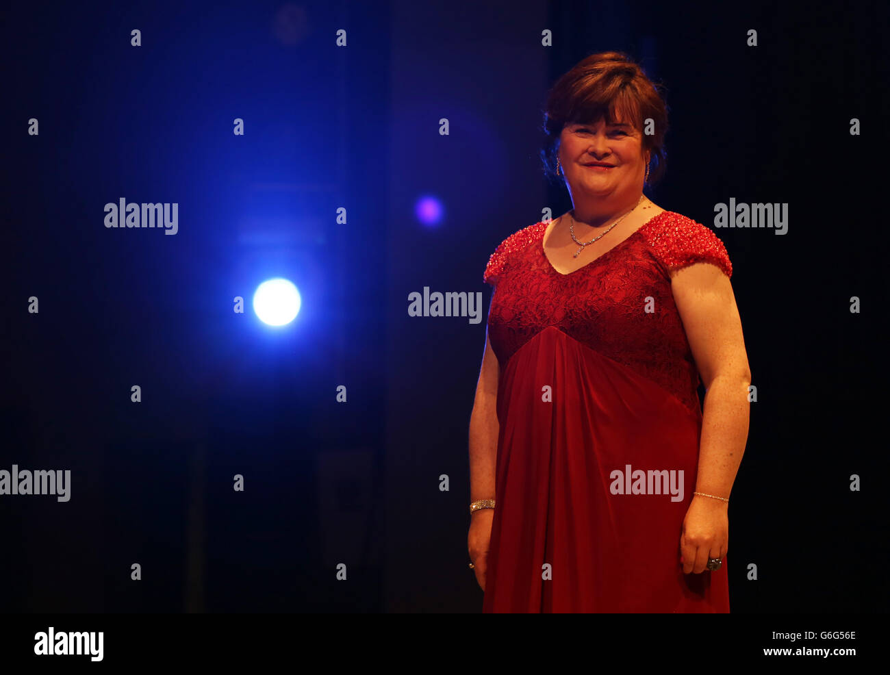 Scottish singer Susan Boyle before playing the 30th anniversary Variety ...