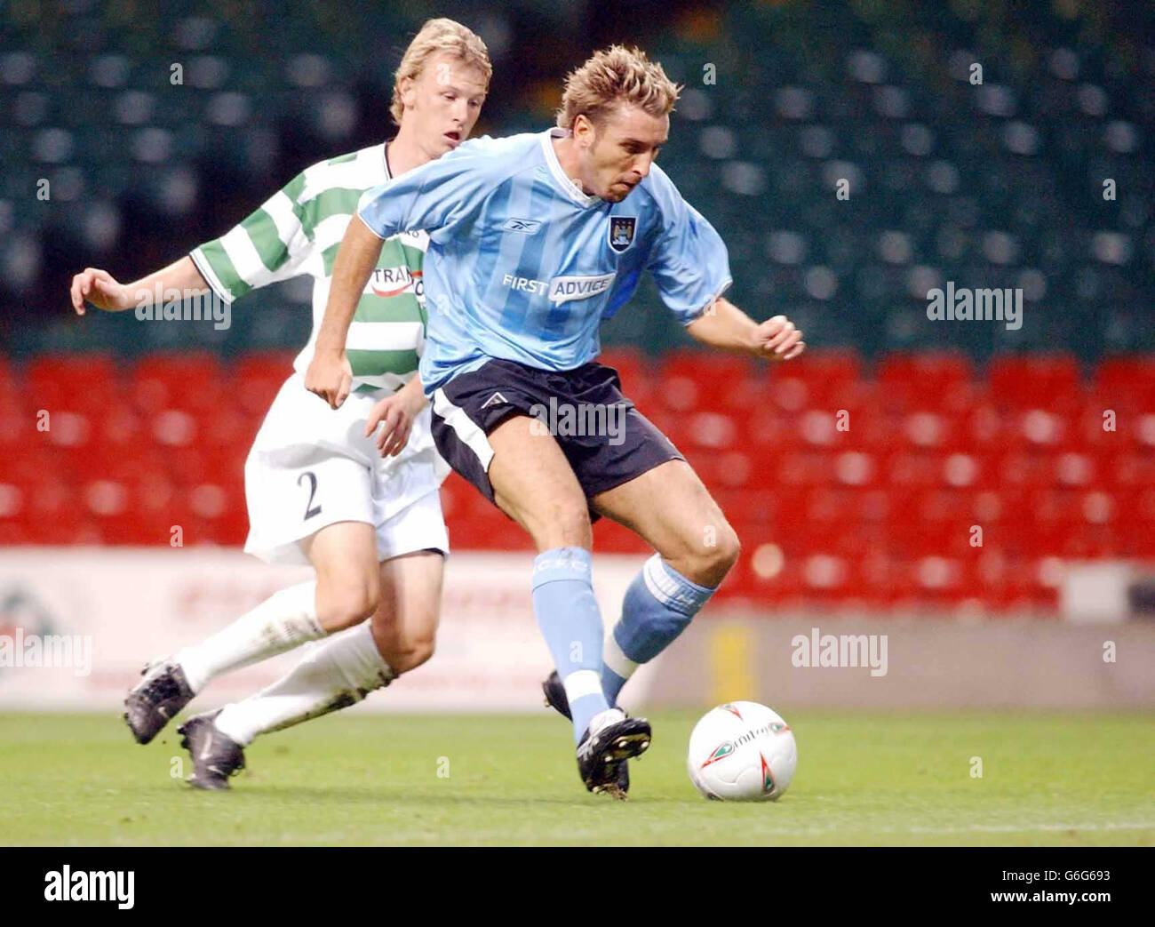 TNS v Man City Huckerby in action Stock Photo - Alamy