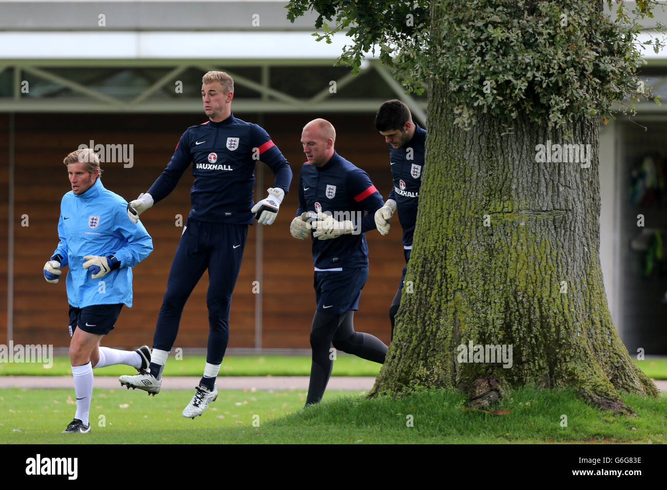 England goalkeeper Joe Hart leads John Ruddy, Fraser Foster (right) and ...