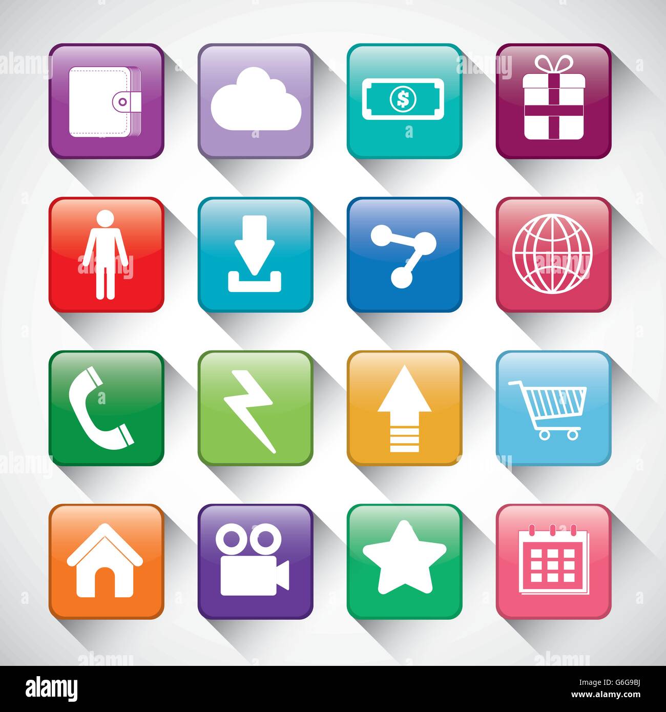 Multimedia icon set. Social media design. vector graphic Stock Vector ...