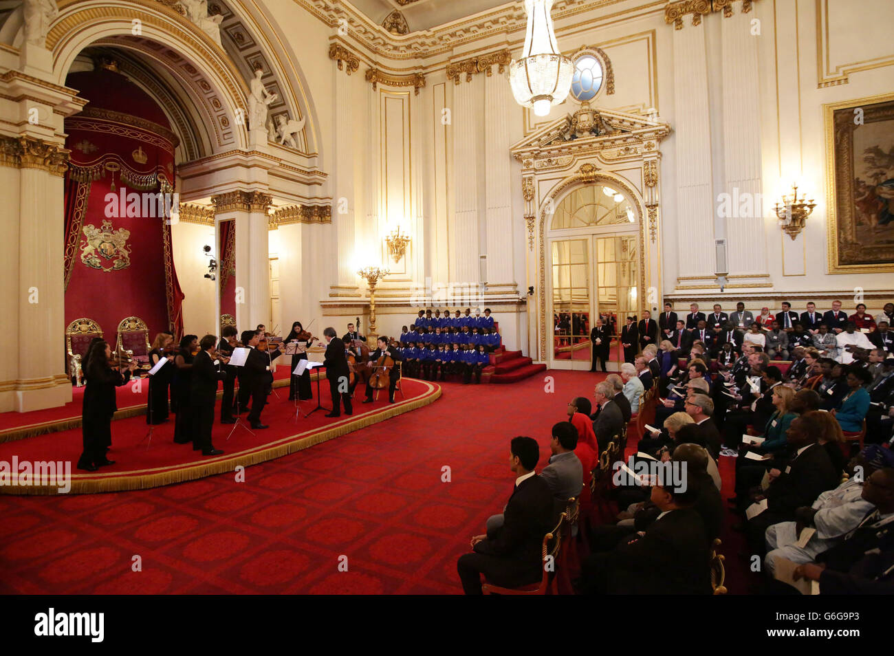 Queen Elizabeth II watching a concert during a Reception for Youth ...