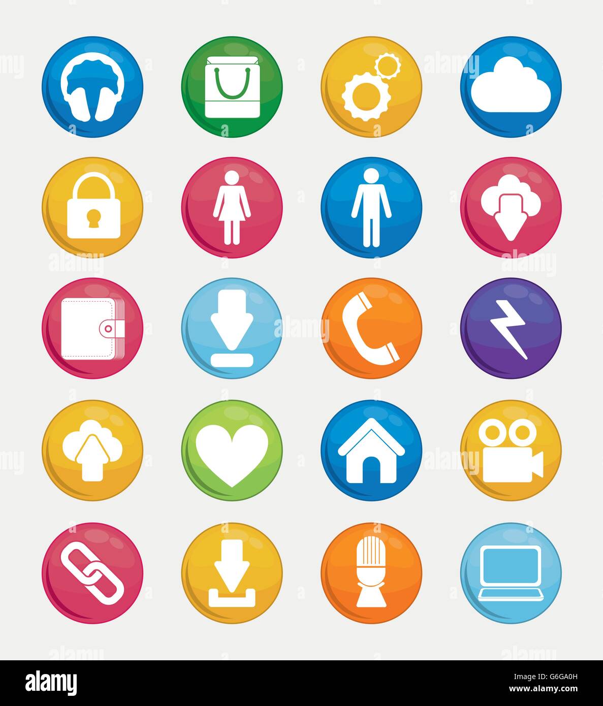 Multimedia icon set. Social media design. vector graphic Stock Vector ...
