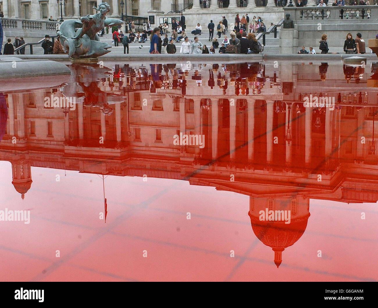 Dye in Trafalgar Square Fountain Stock Photo - Alamy