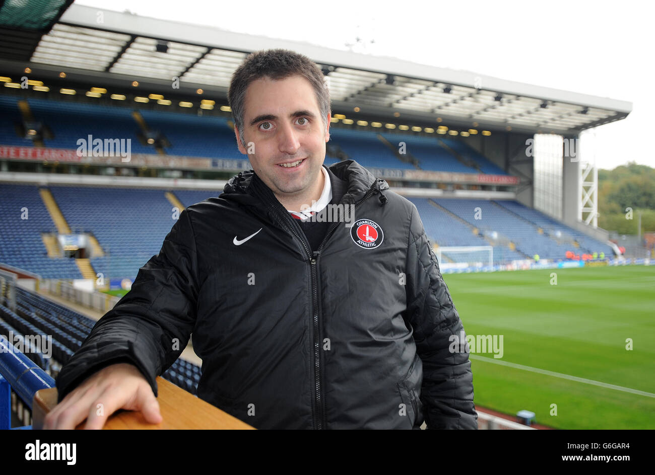 Gary Haines from the Charlton Athletic media team poses for a photo ...