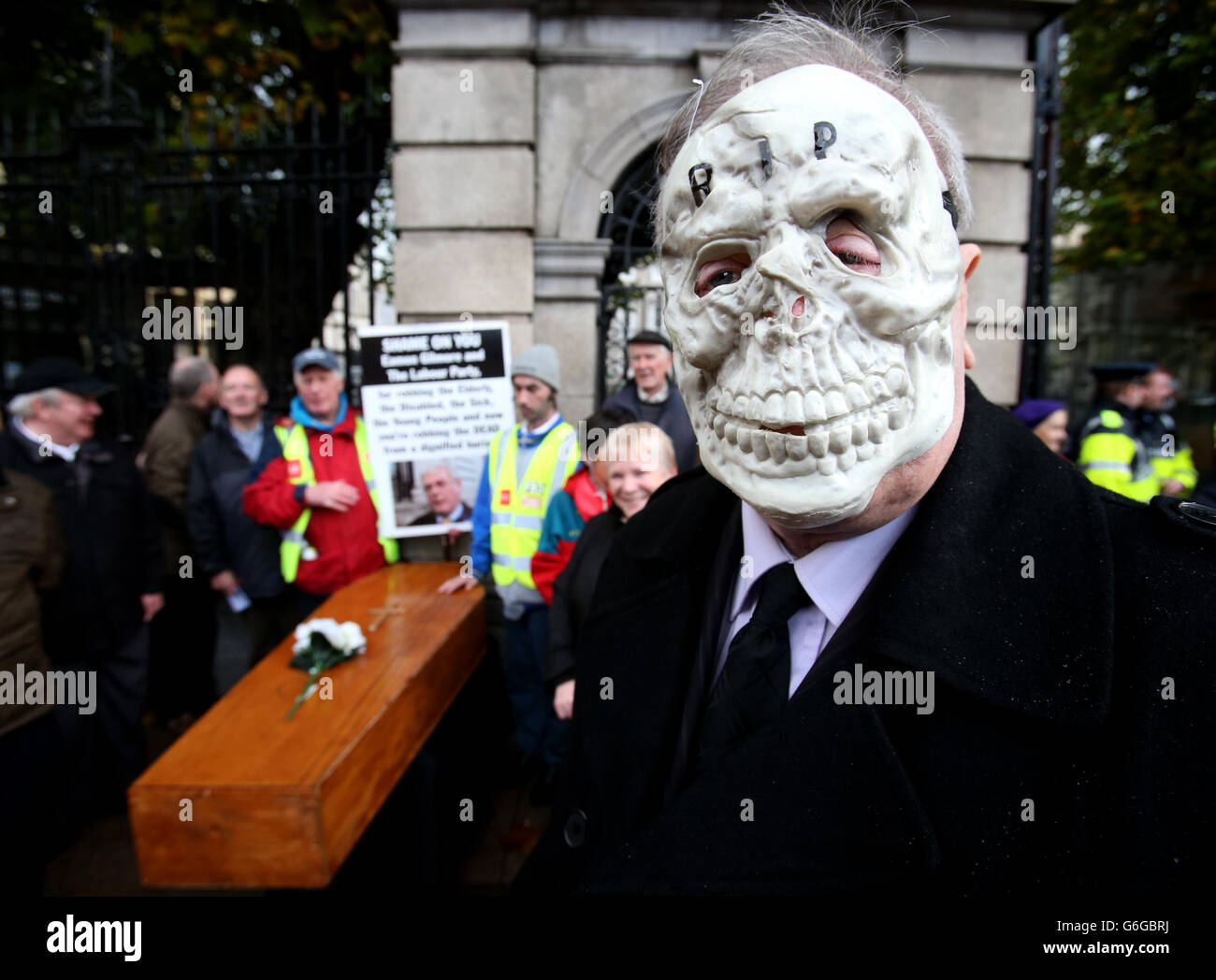 Michael McManus, from Portlaoise, during the protest by pensioners ...