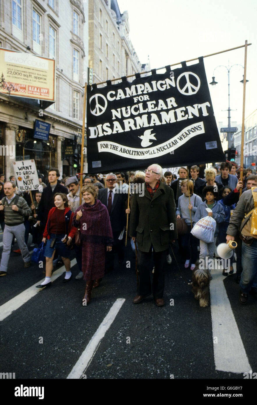 A demonstration said to be the biggest even held by the CND peace ...