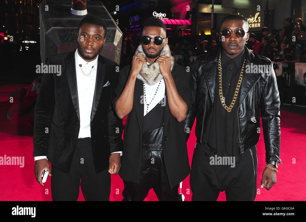 X Factor contestants Rough Copy arriving for the World Premiere of Thor ...