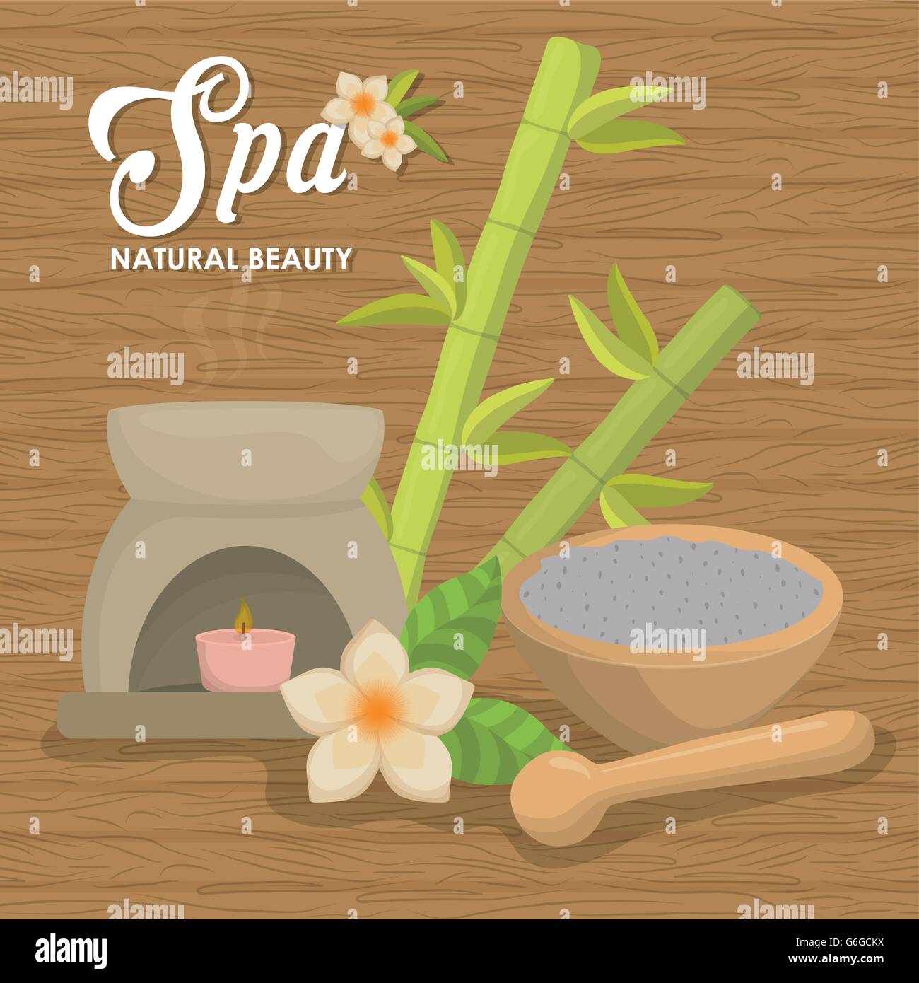 Candle and decoration. Spa center design. Vector graphic Stock Vector ...
