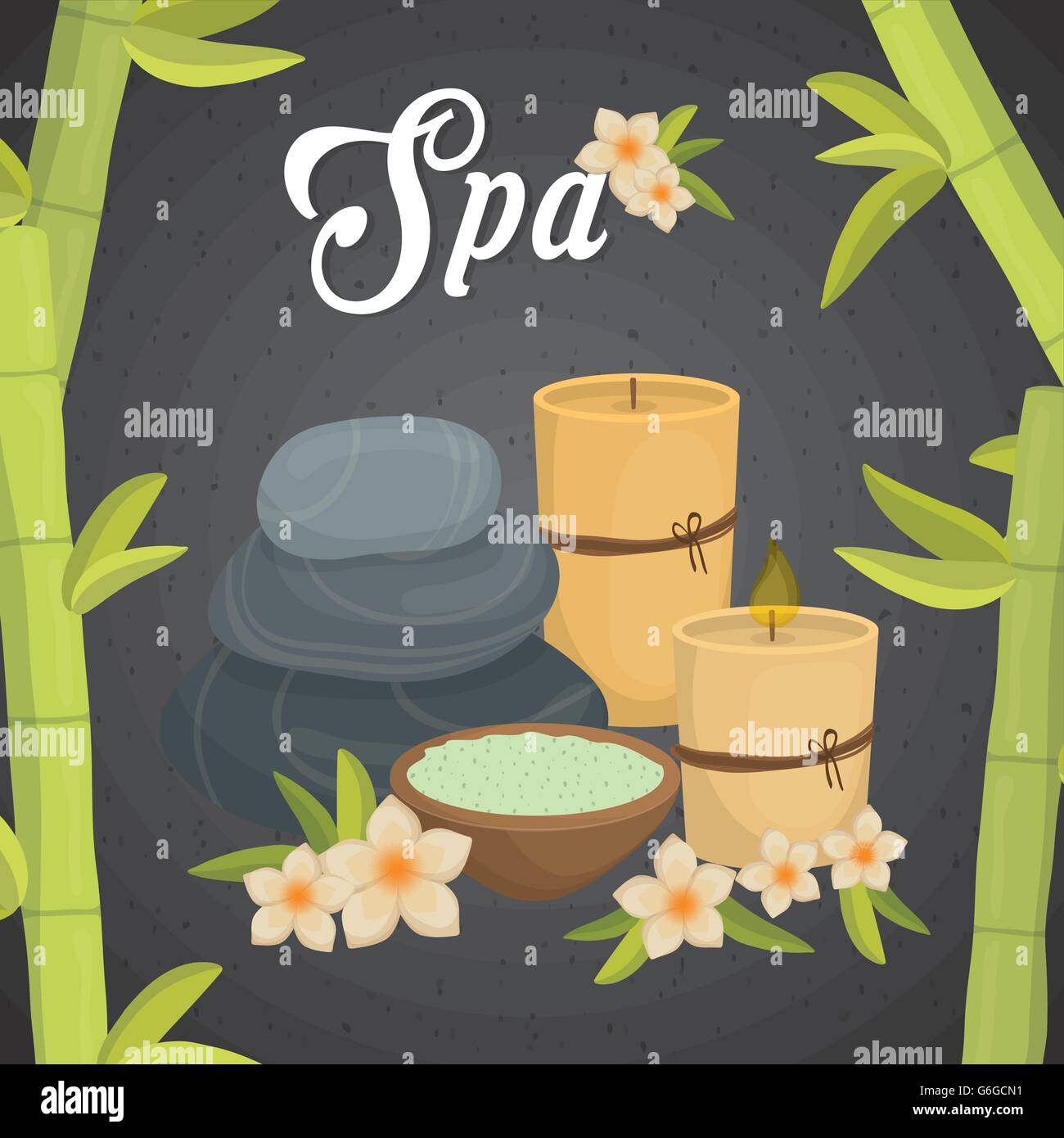Candle and decoration. Spa center design. Vector graphic Stock Vector ...