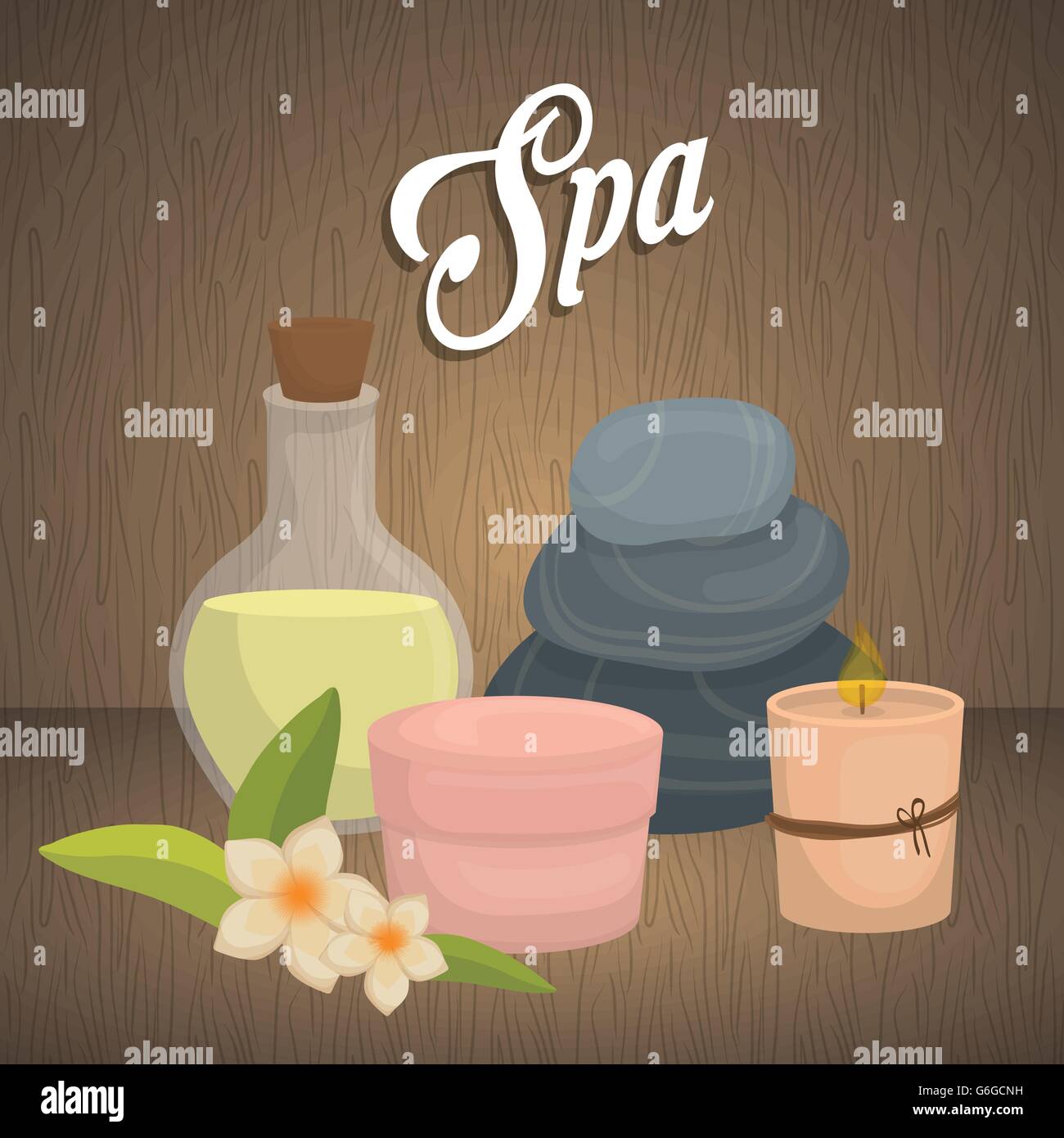 Candle and decoration. Spa center design. Vector graphic Stock Vector ...
