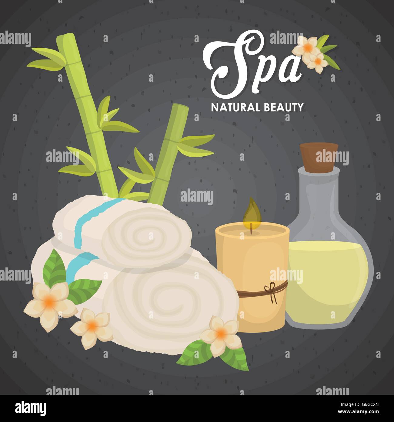 Candle and decoration. Spa center design. Vector graphic Stock Vector ...