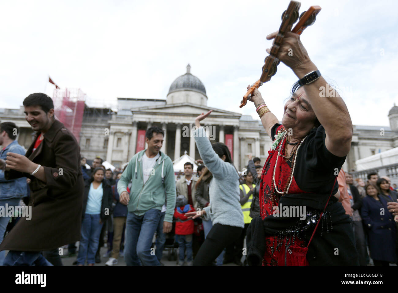 Revellers celebrate Diwali with traditional Garba dancing in Trafalgar ...