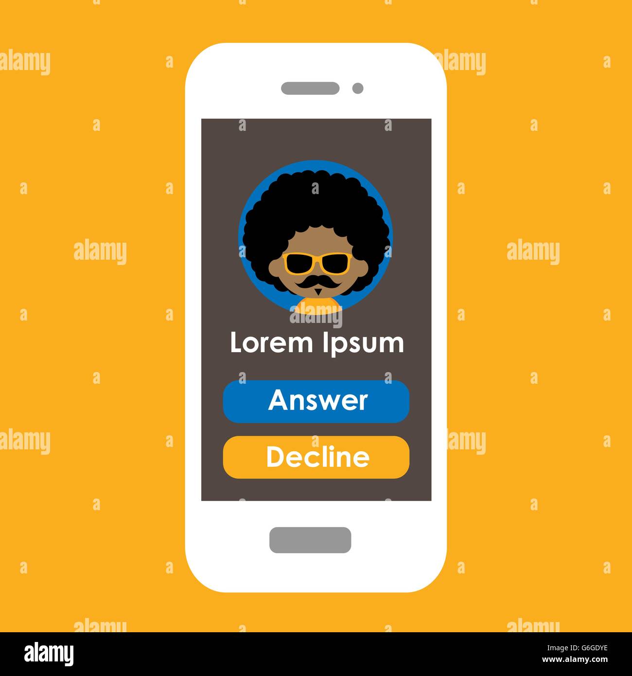 smartphone interface with cute cartoon character profile Stock Vector ...