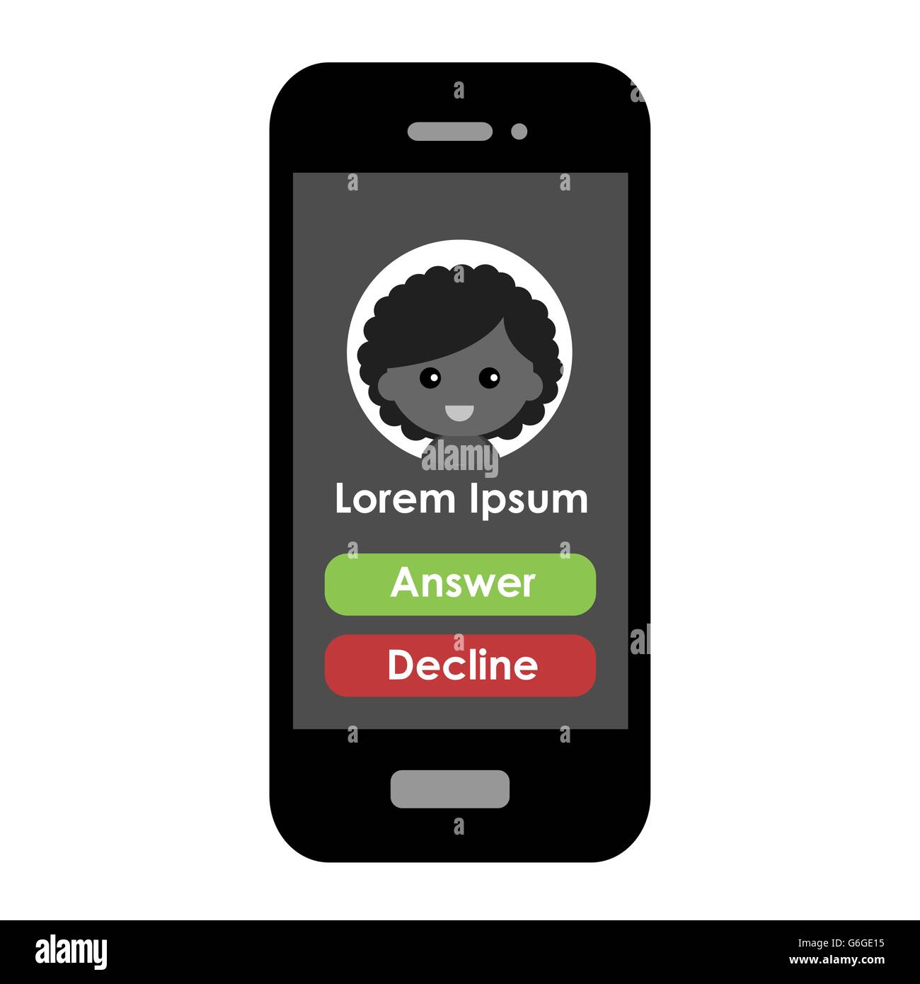 smartphone interface with cute cartoon character profile Stock Vector ...