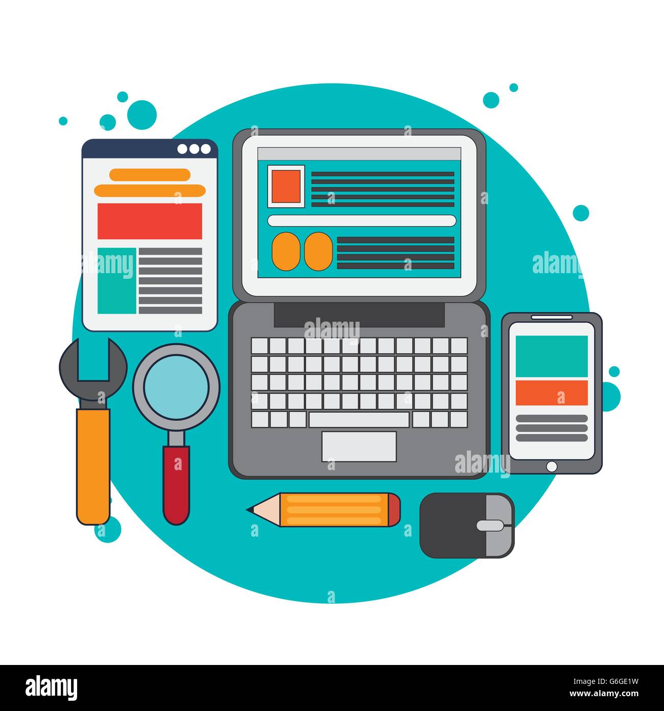 Digital marketing over white background Stock Vector Images - Alamy