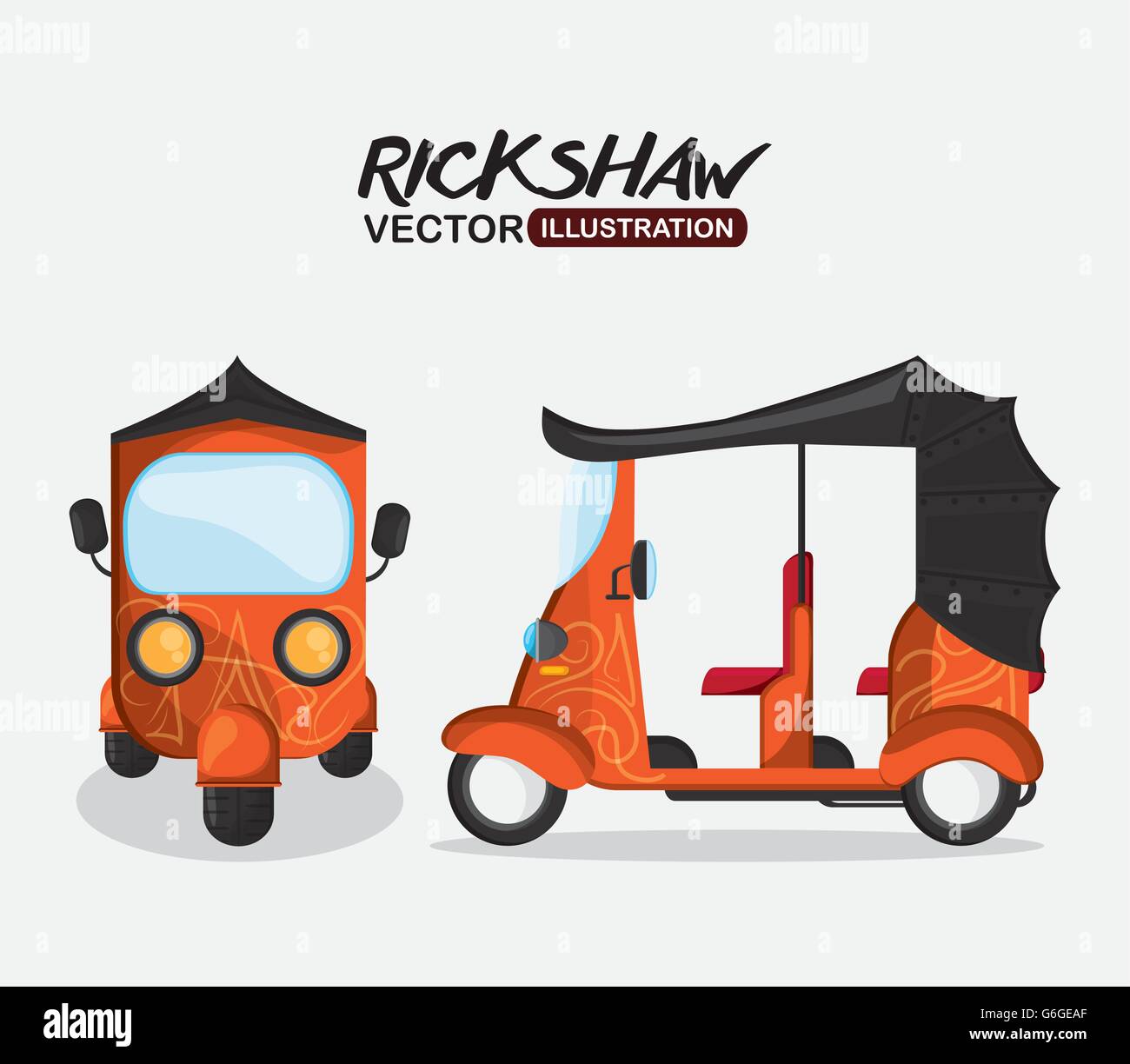 Flat illustration about rickshaw design , vector illustration Stock ...
