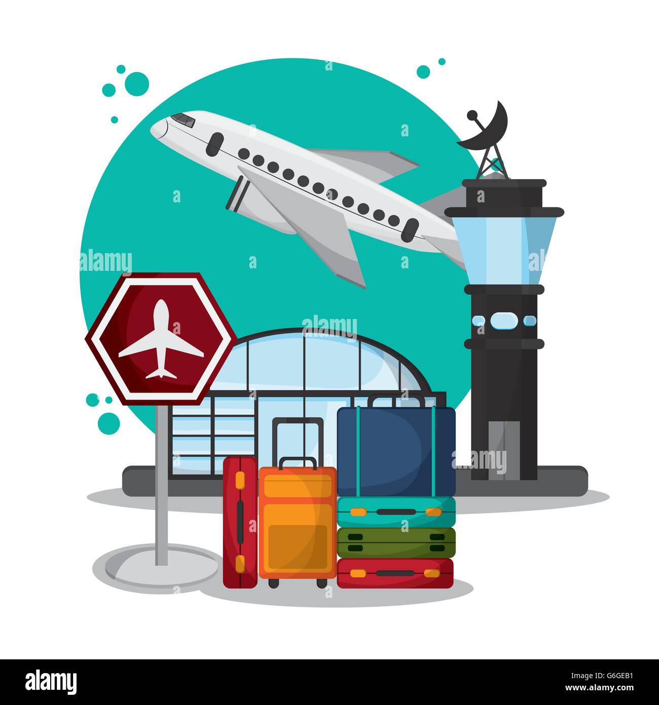 colorful airport over white background , vector illustration Stock ...