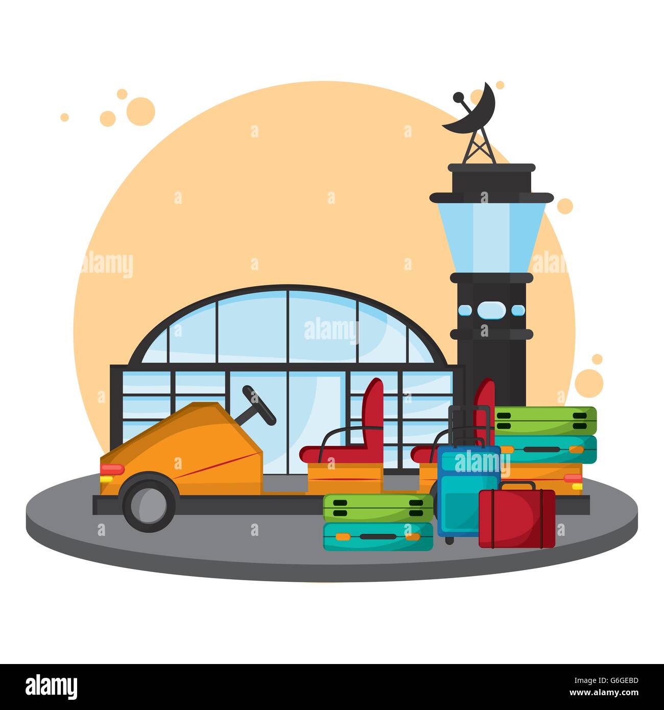 colorful airport over white background , vector illustration Stock ...