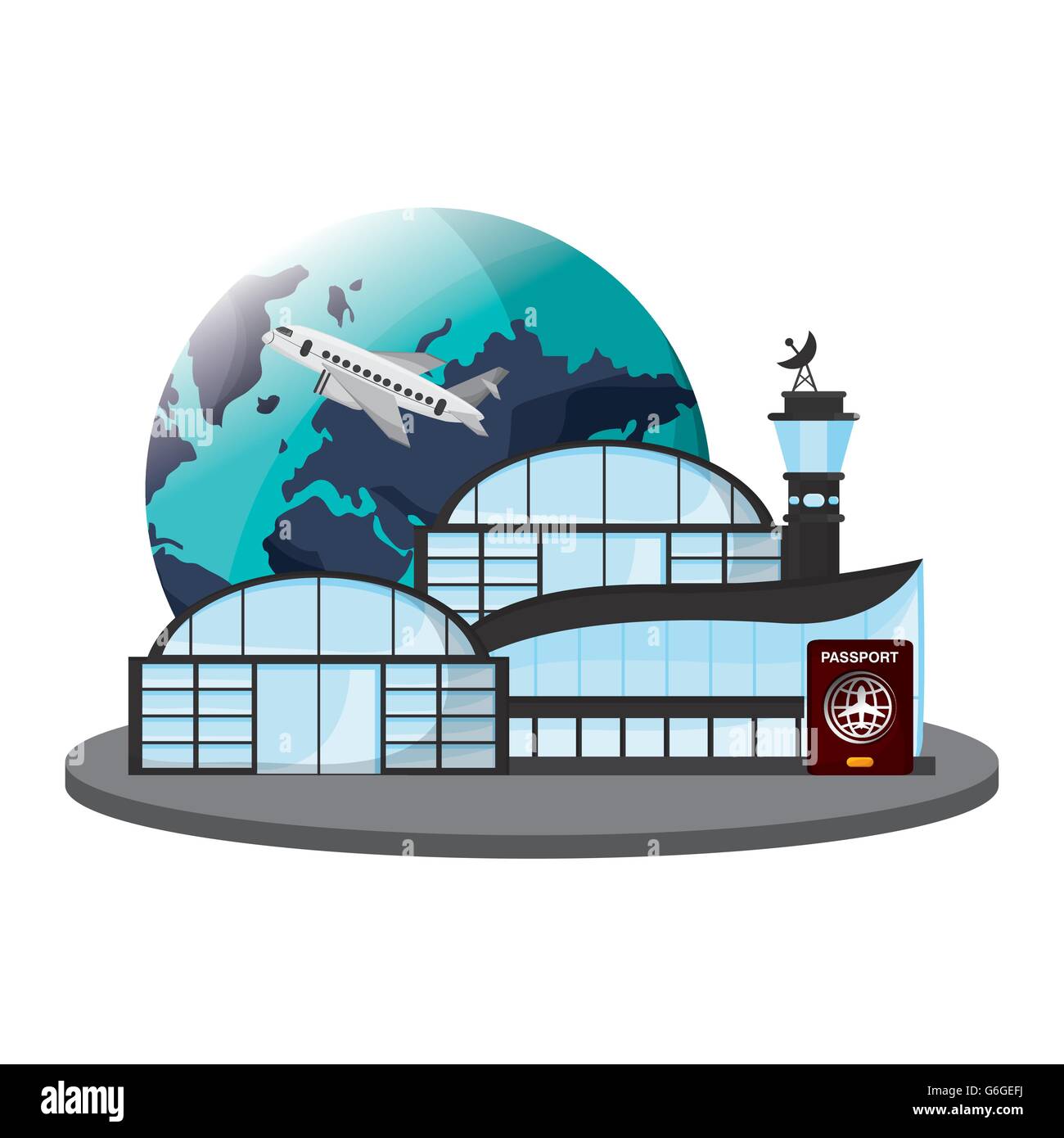 colorful airport over white background , vector illustration Stock ...