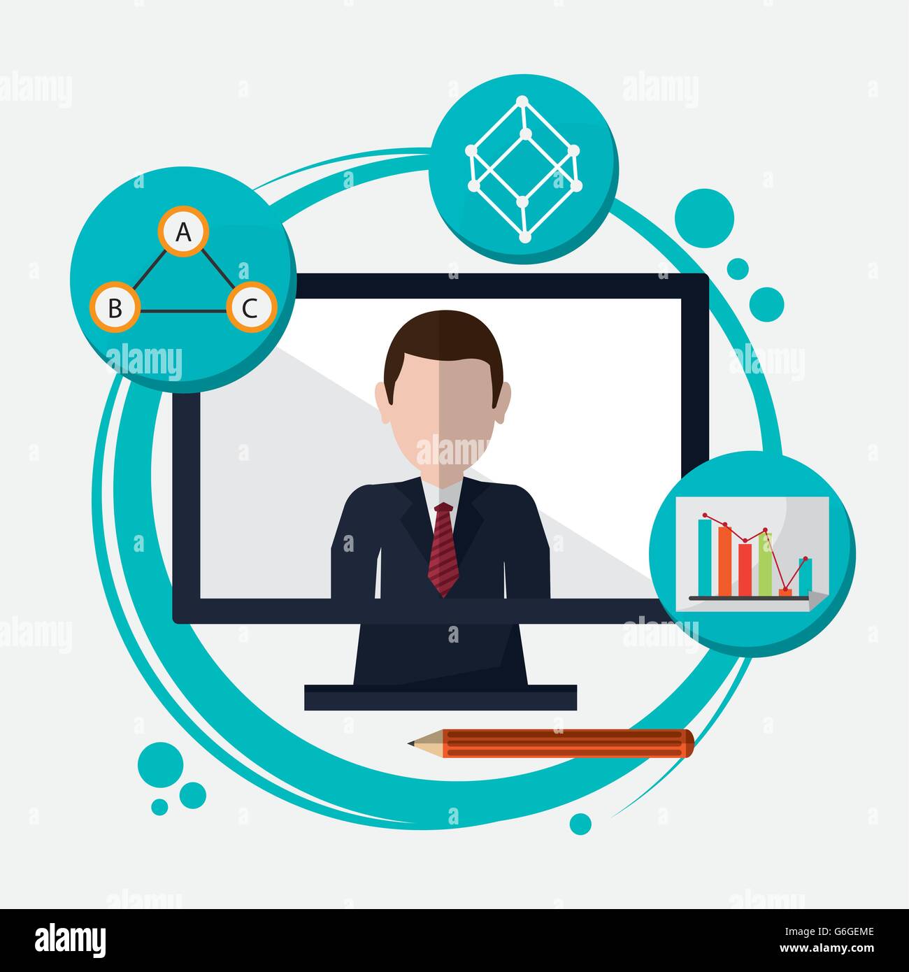 colorful webinar icon over white background , vector illustration Stock ...