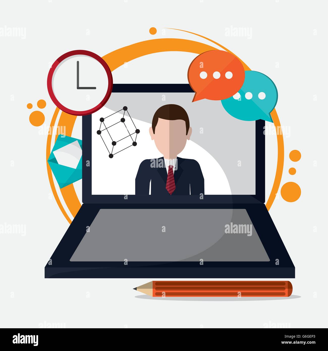 colorful webinar icon over white background , vector illustration Stock ...