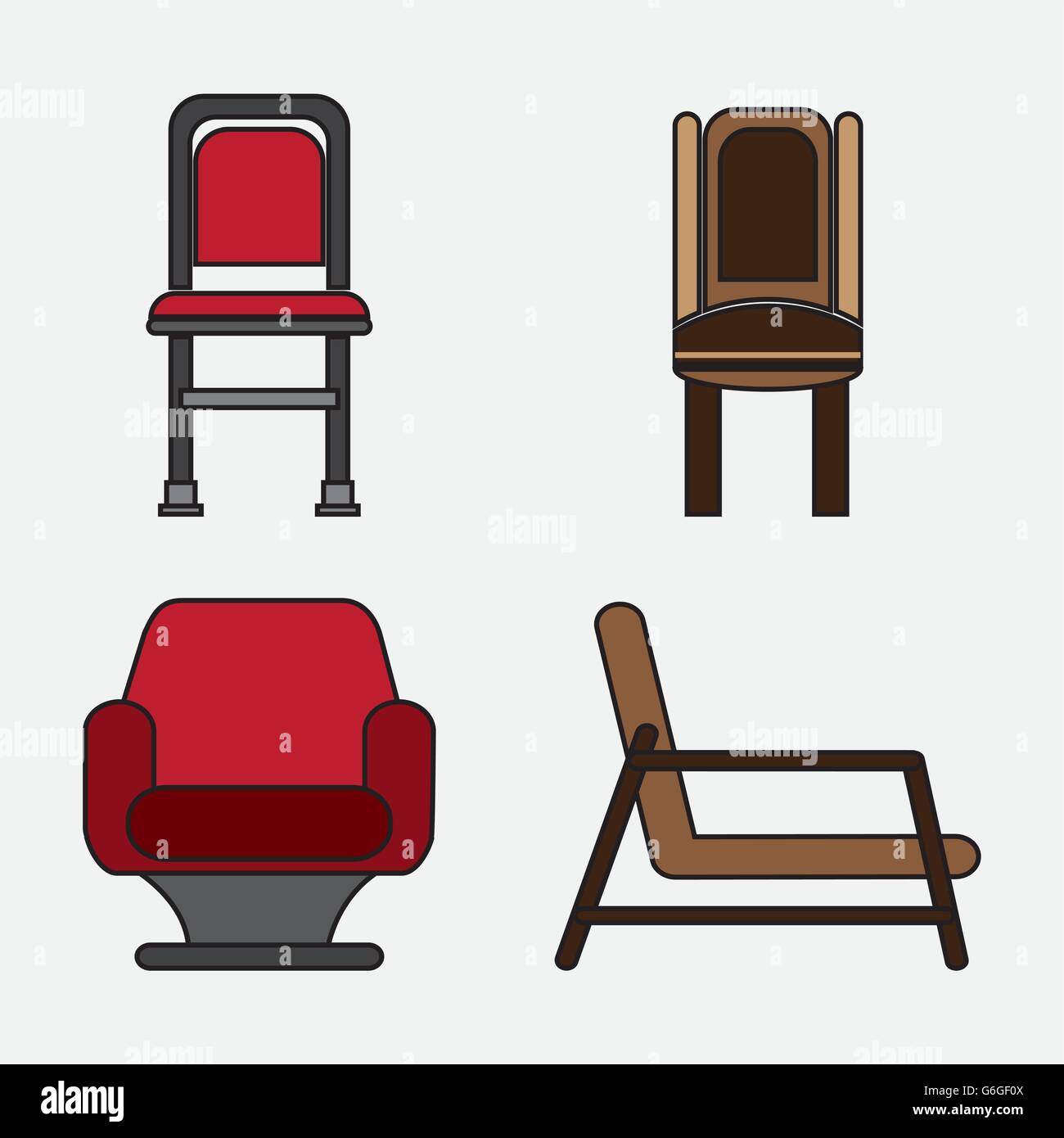 Set of colored chairs, vector illustration Stock Vector Image & Art - Alamy