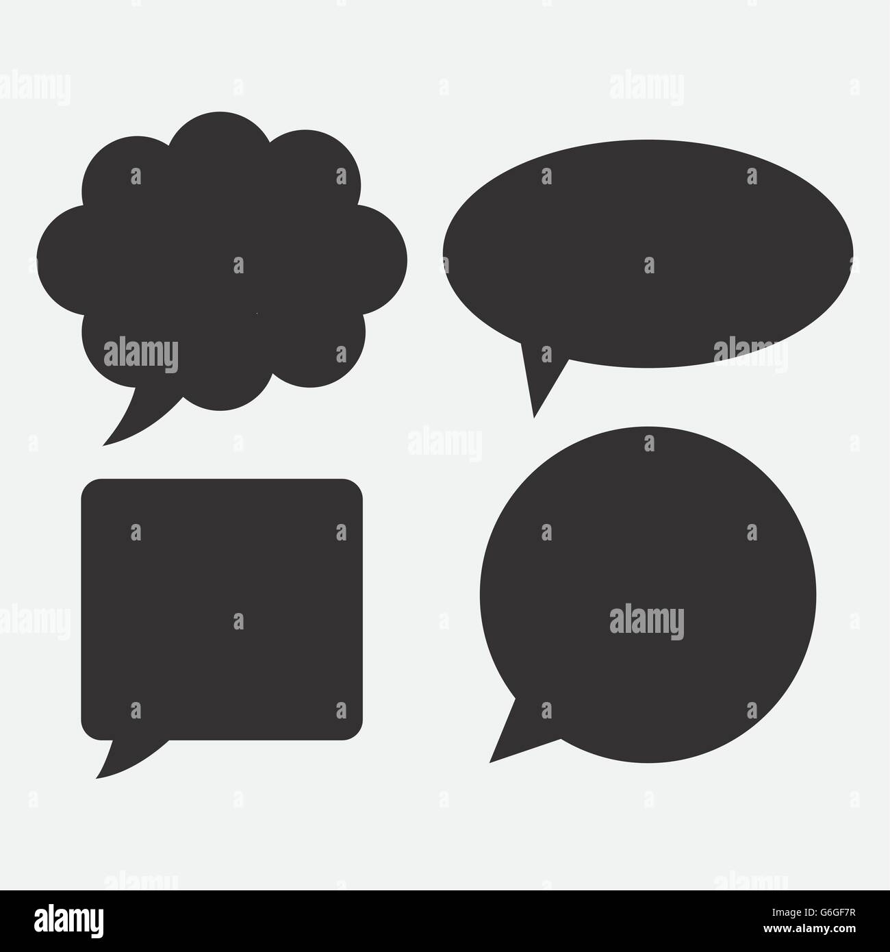 black and white Message bubble speech, editable vector Stock Vector ...