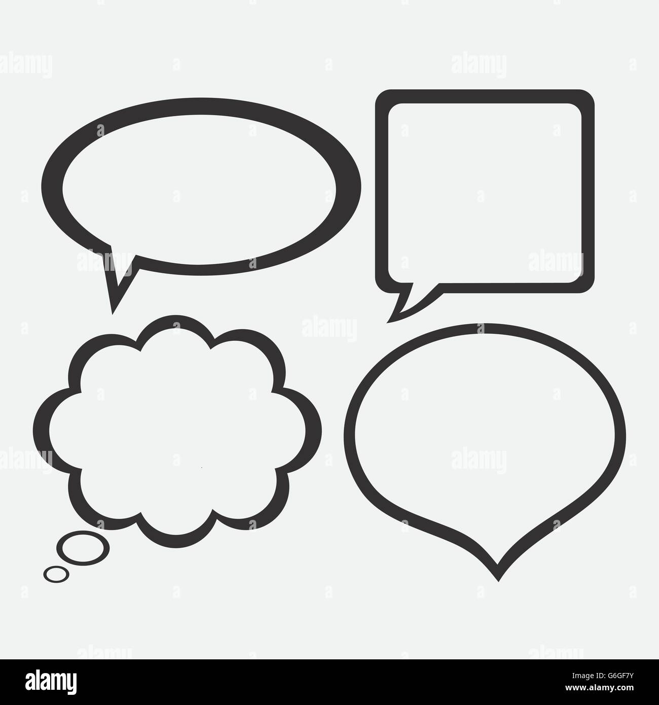 black and white Message bubble speech, editable vector Stock Vector ...