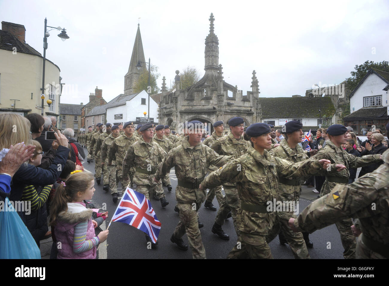 Soldiers from 9 Theatre Logistic Regiment, march through Malmesbury ...