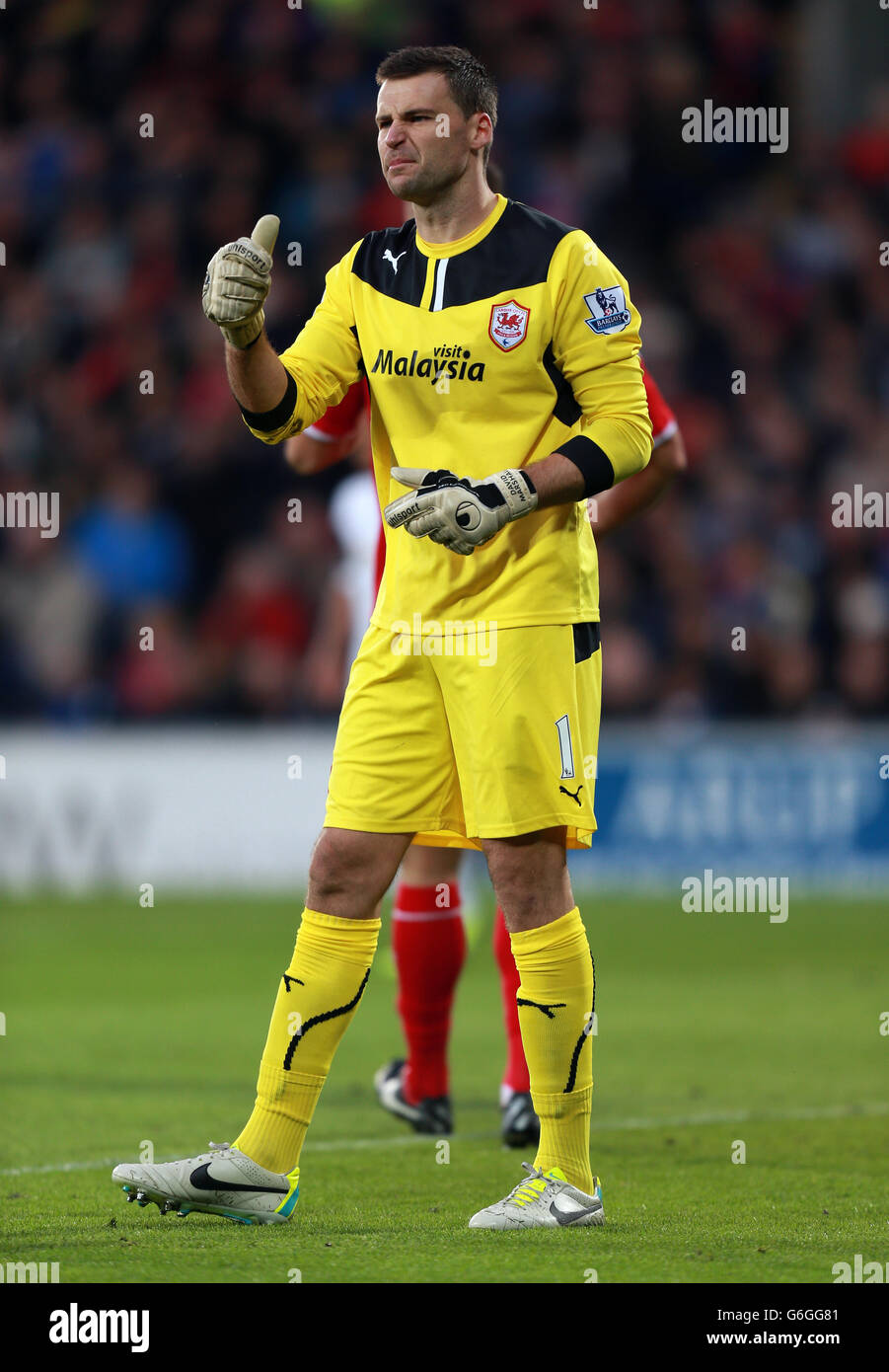 Cardiff City goalkeeper David Marshall during the Barclays Premier ...