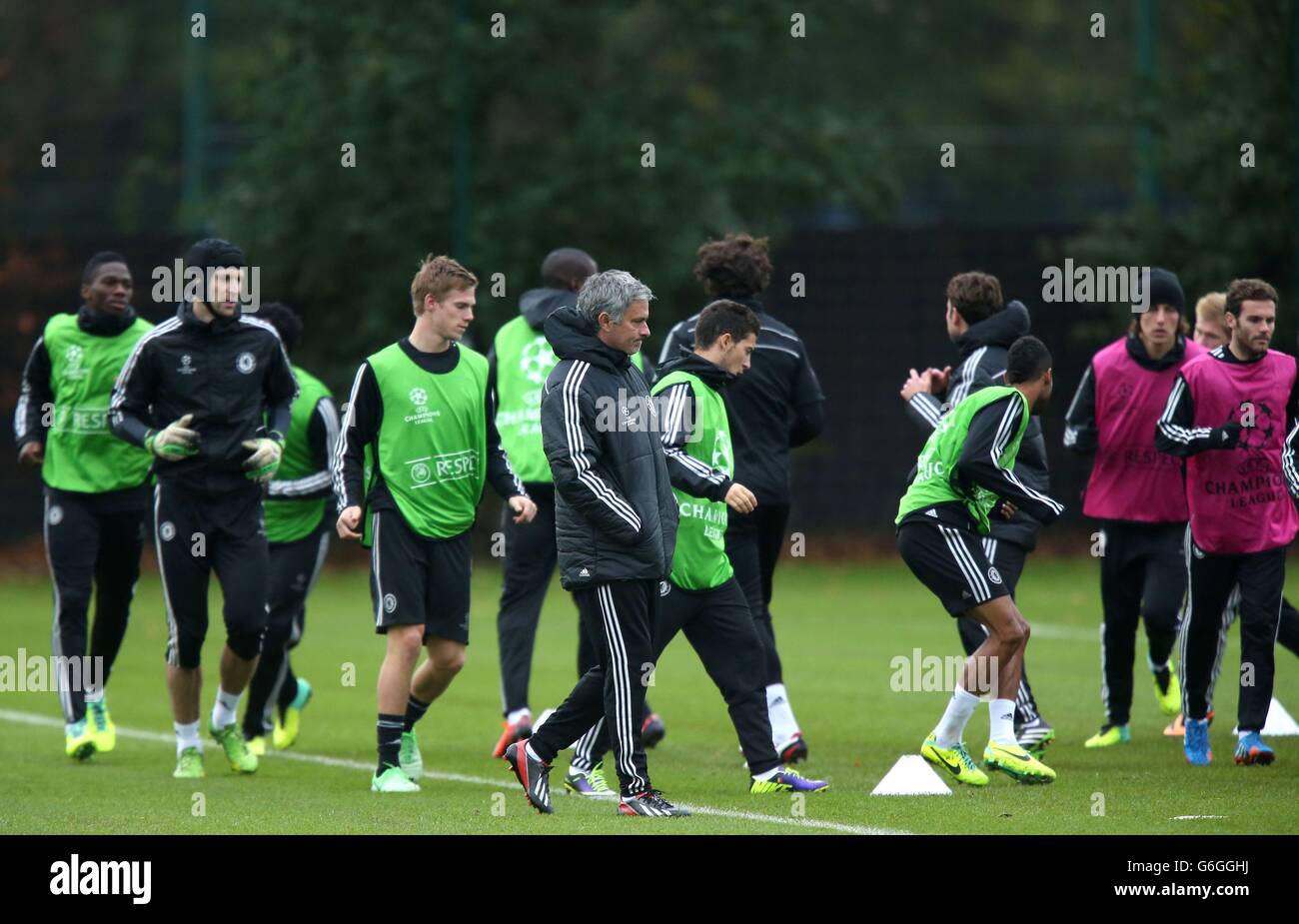 Chelsea manager jose mourinho training session cobham training ground ...