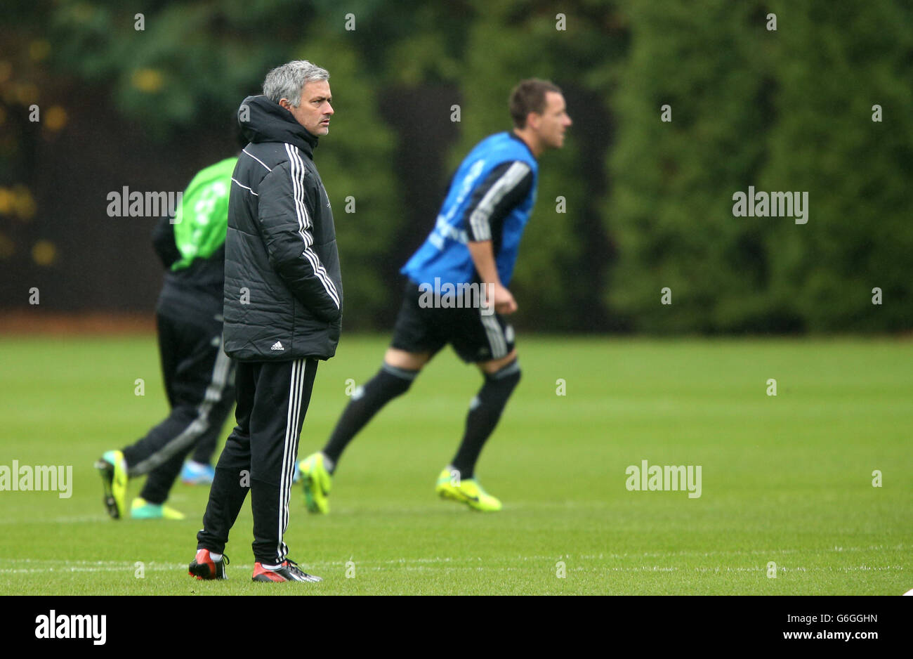 Chelsea manager jose mourinho training session cobham training ground ...