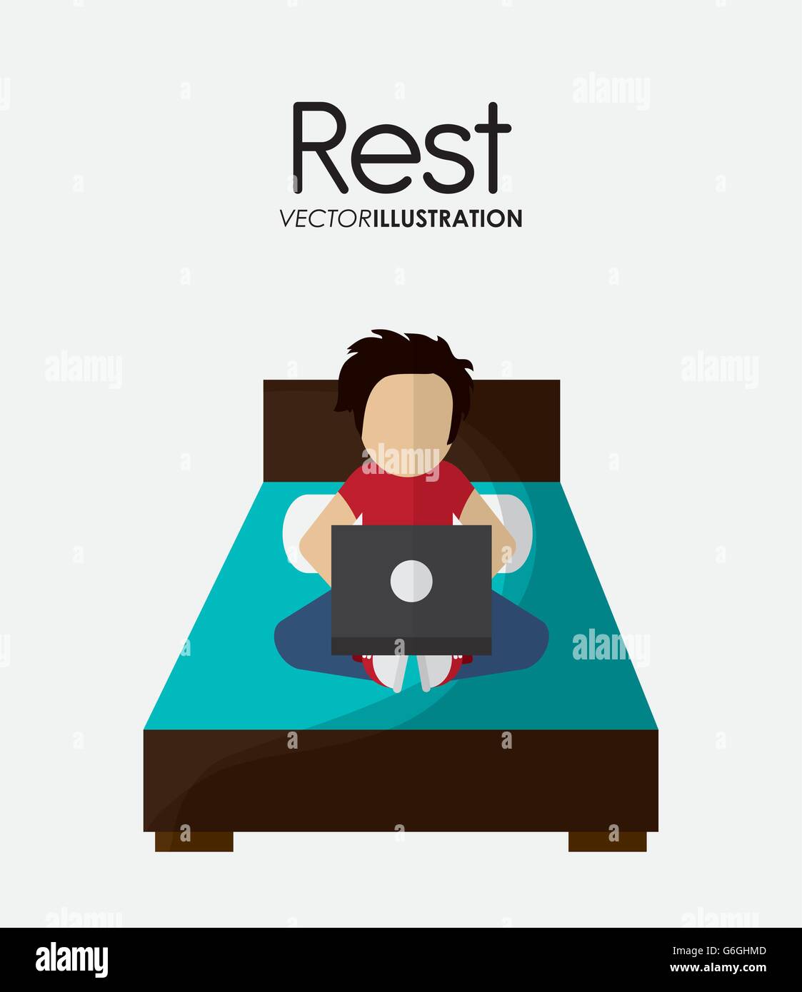 Resting on bed design, vector illustration Stock Vector Image & Art - Alamy
