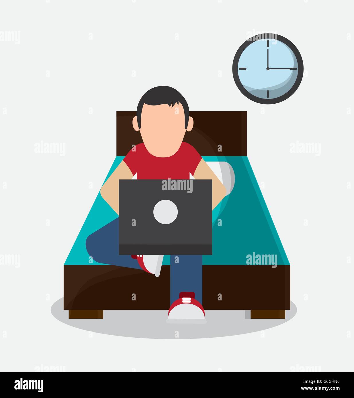 Resting on bed design, vector illustration Stock Vector Image & Art - Alamy