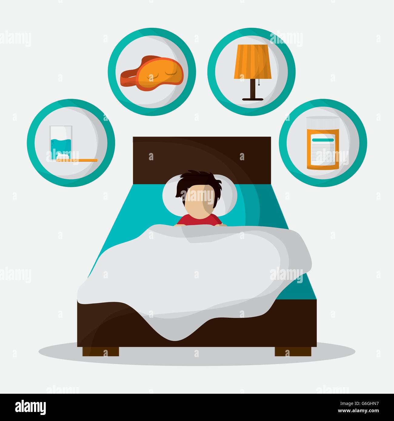 Resting on bed design, vector illustration Stock Vector Image & Art - Alamy