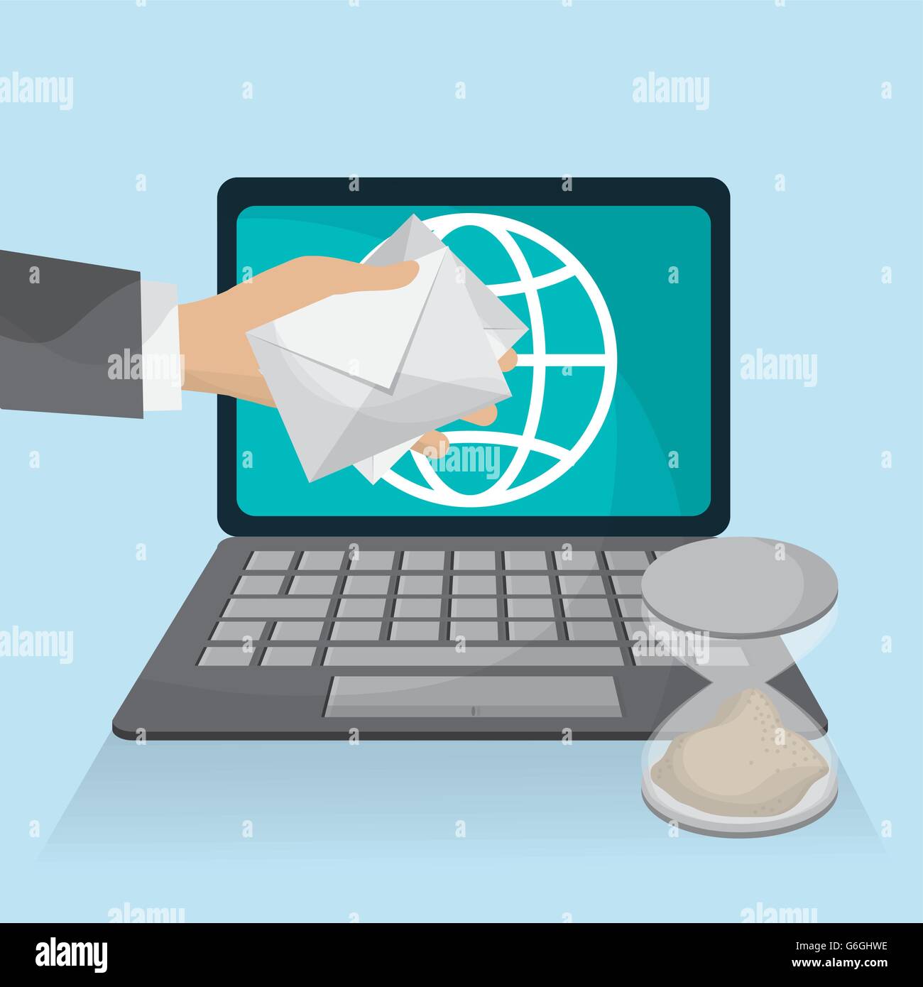Worker laptop logistic delivery Stock Vector Images - Alamy
