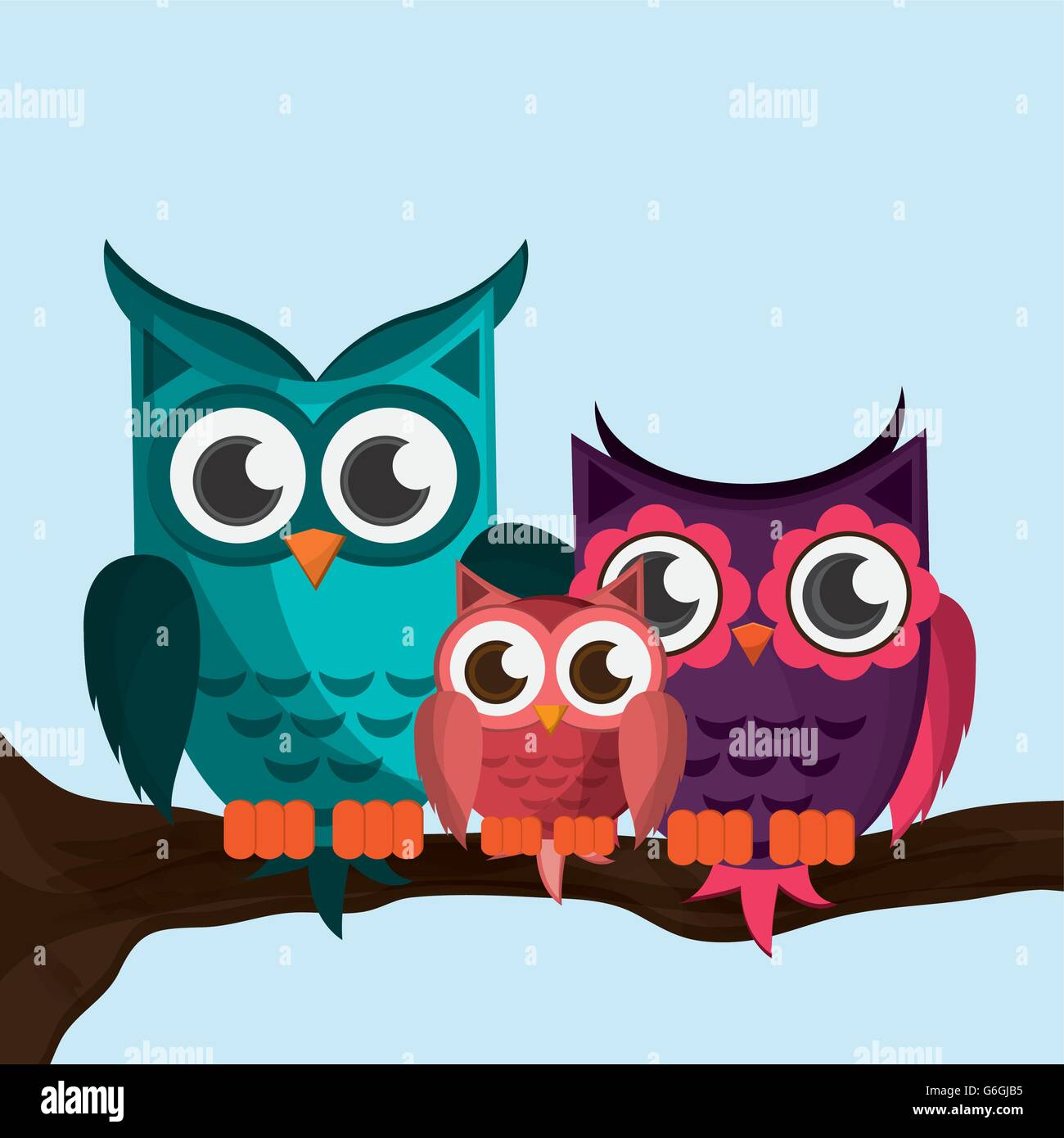 Owl family, vector illustration Stock Vector Image & Art - Alamy