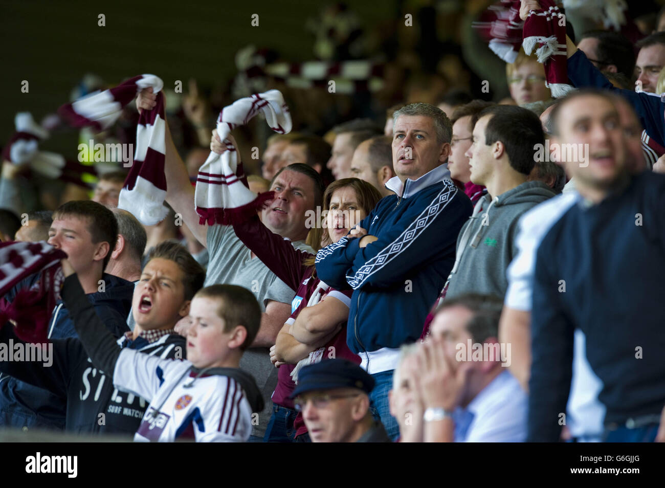 Hearts Fans during the Scottish Premiership match Firhill Stadium ...