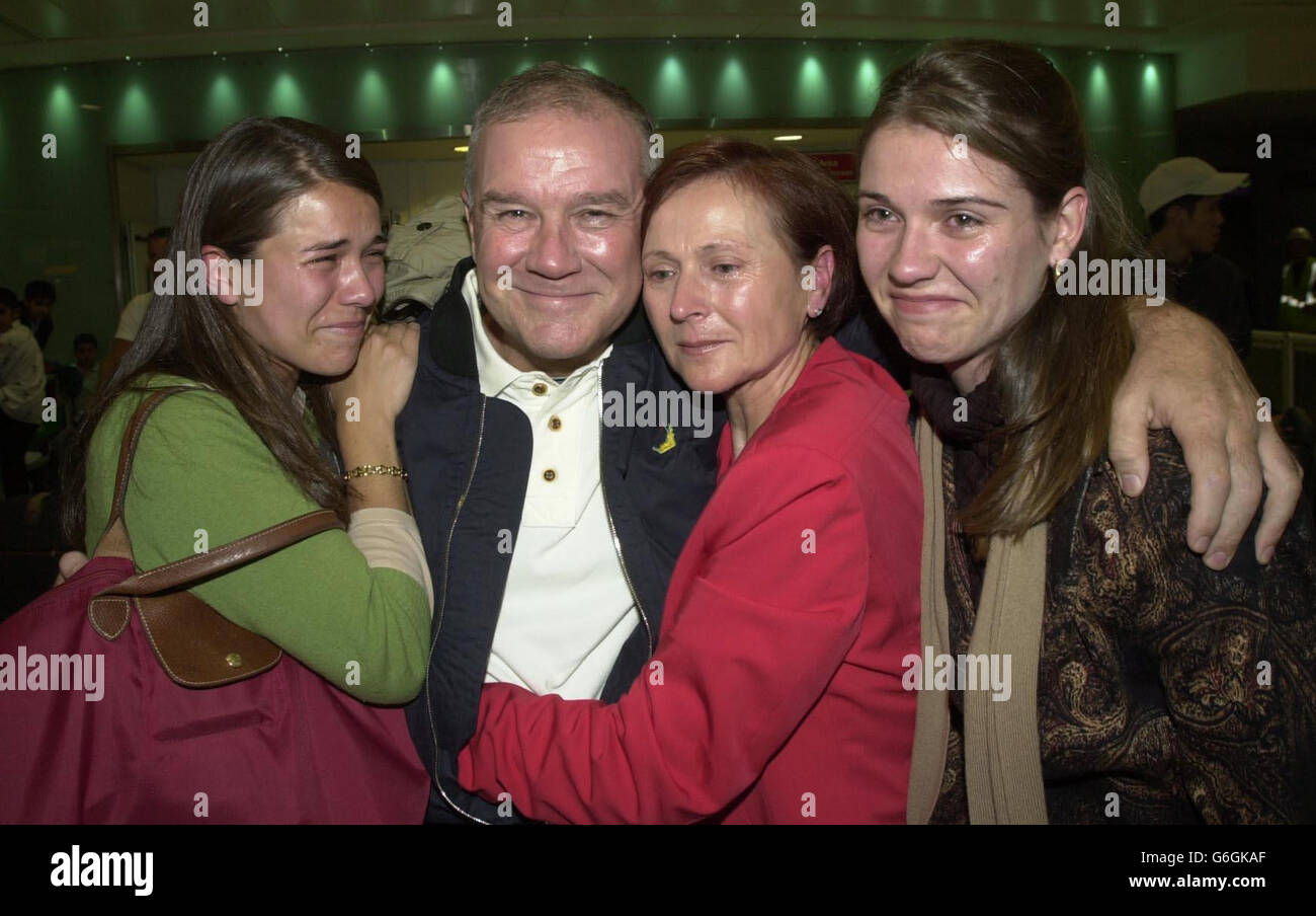 British businessman George Atkinson with his wife Helene and daughters ...