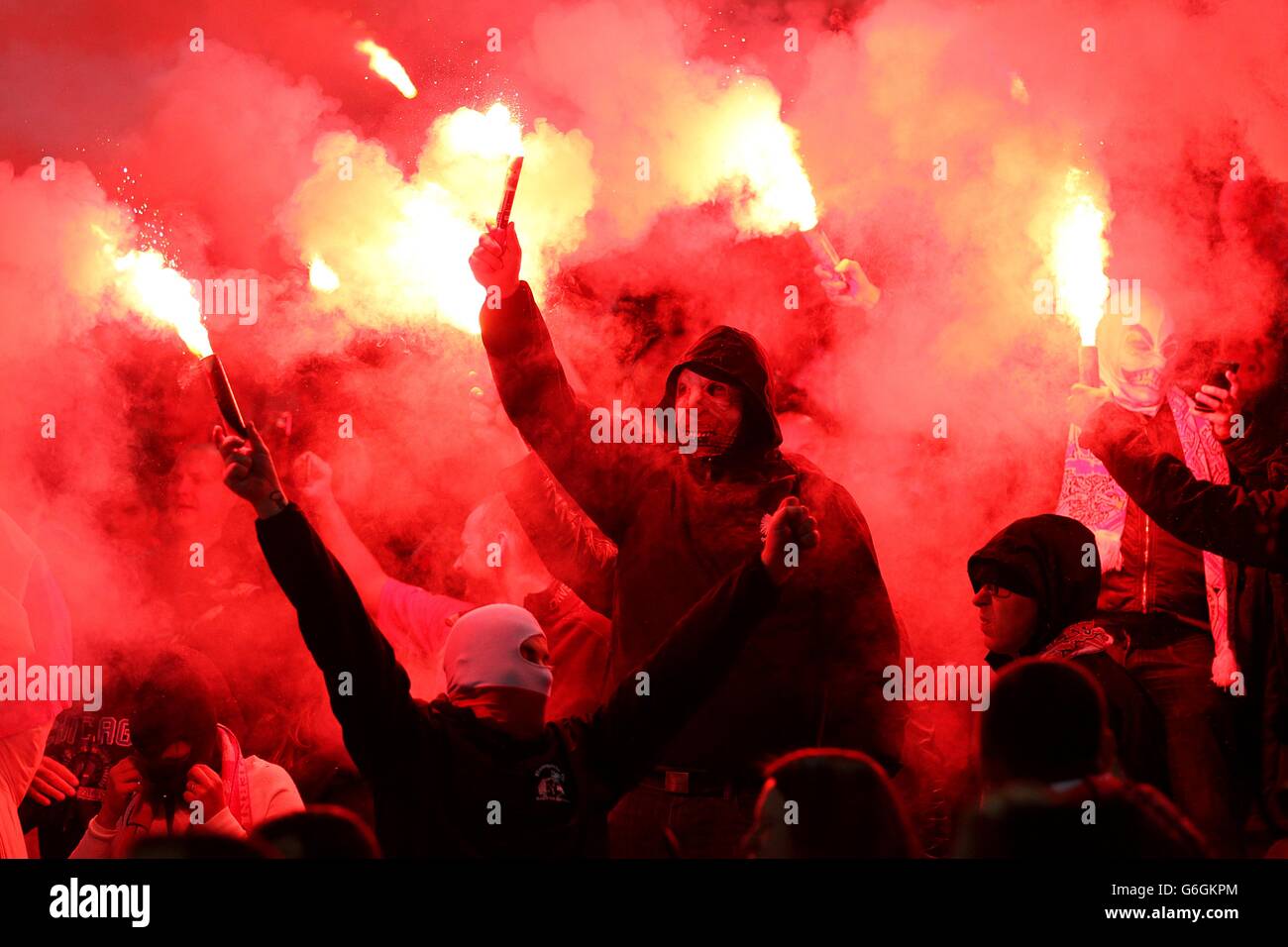 Stadium view football flares soccer hi-res stock photography and images ...