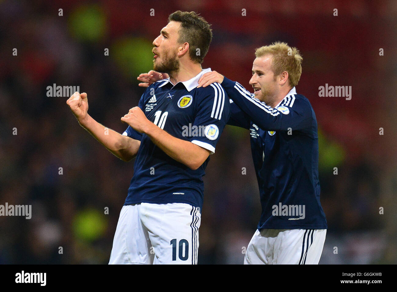 Scotland's Robert Snodgrass (left) celebrates scoring during the FIFA ...