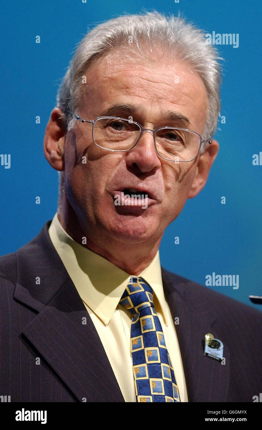 Nigel de Gruchy, President of the TUC, gives the President's address at ...