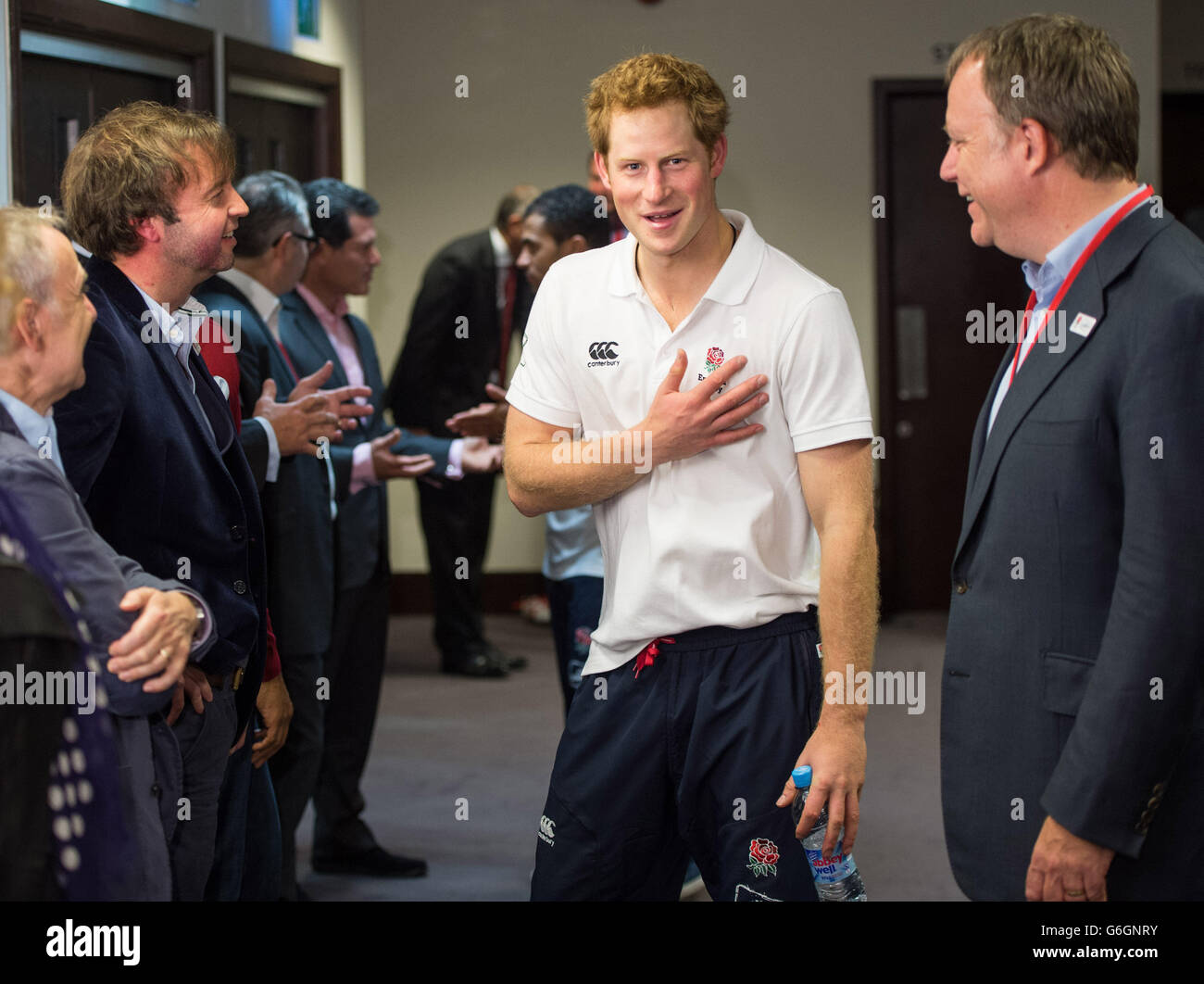 Prince Harry rugby coaching session Stock Photo - Alamy