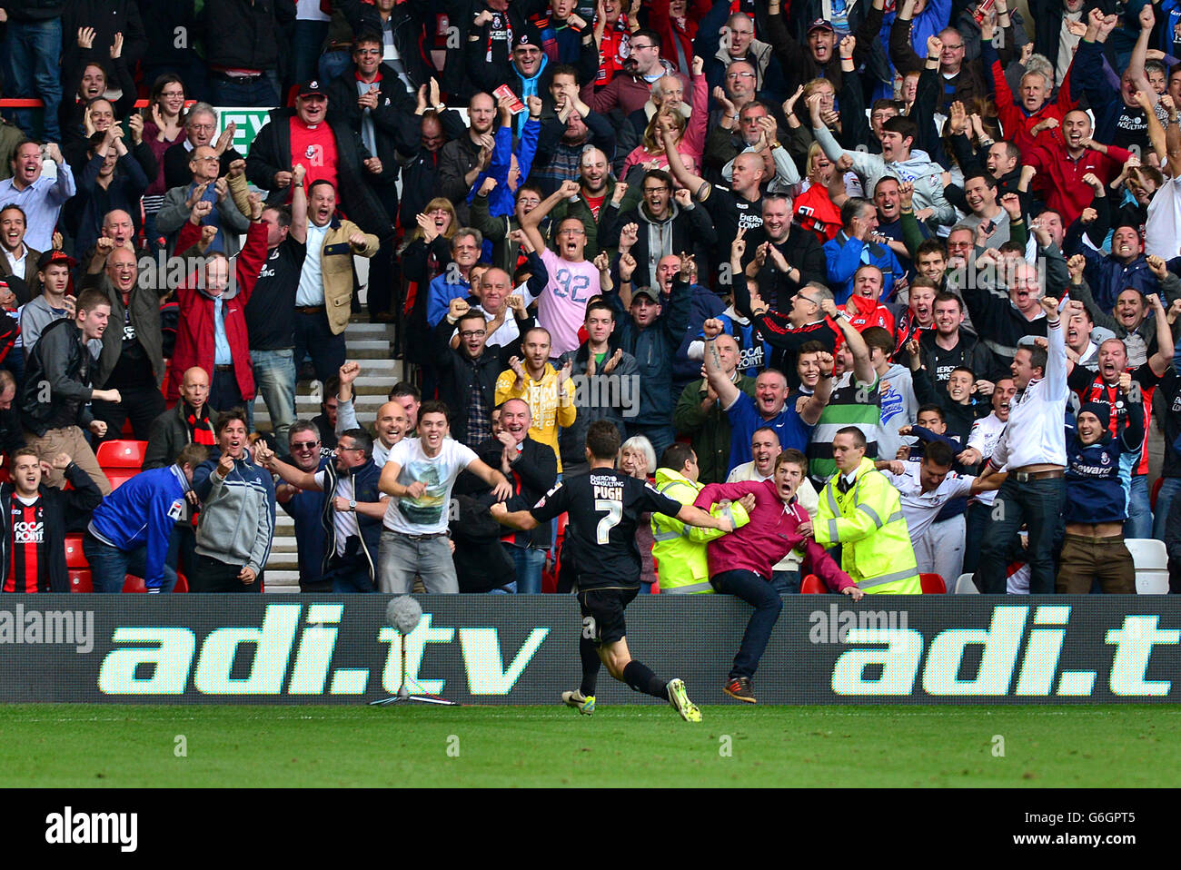 Bournemouth's Marc Pugh celebrates scoring a late equaliser against ...