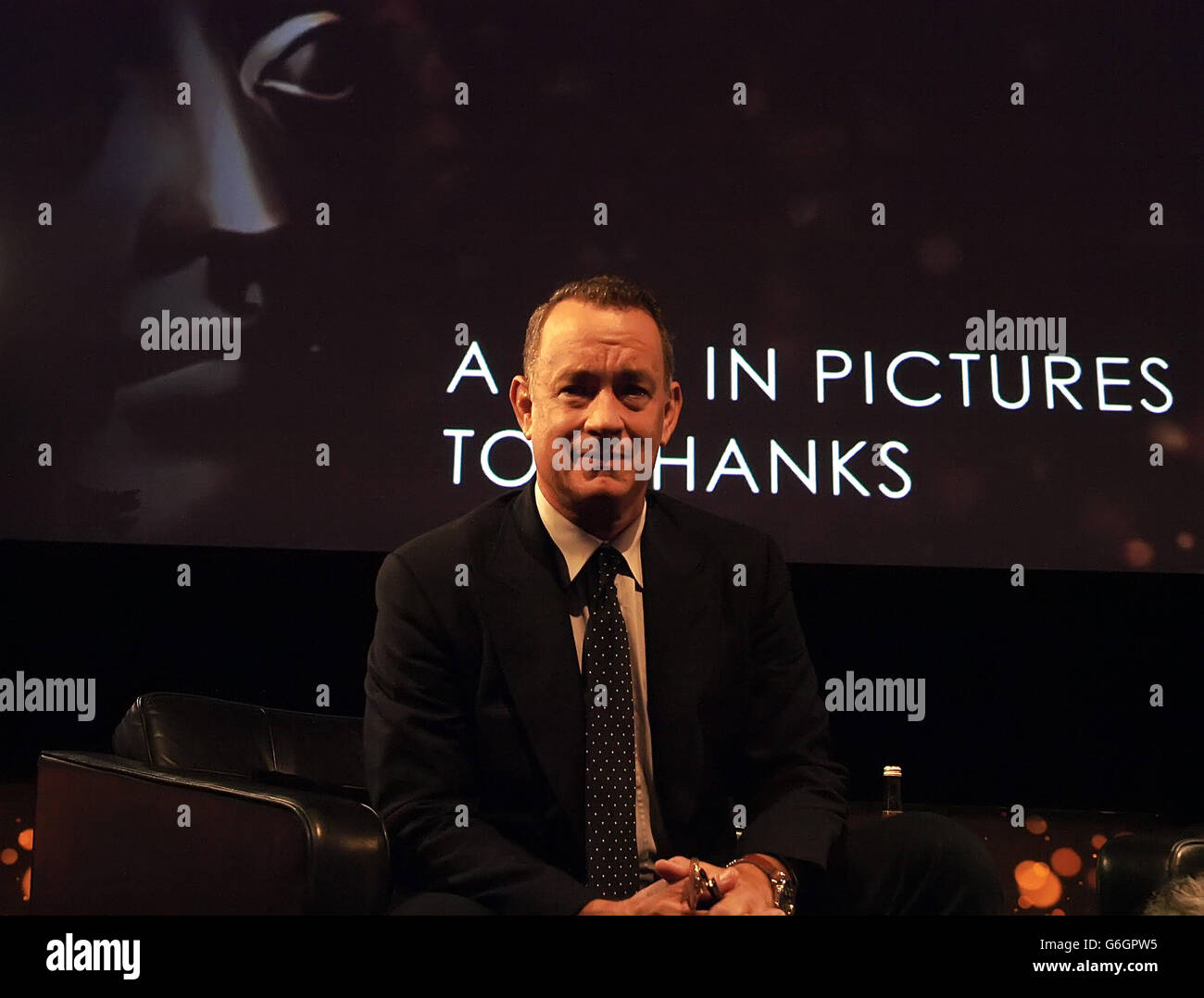 Actor Tom Hanks poses for photographers at BAFTA, Piccadilly, London ...