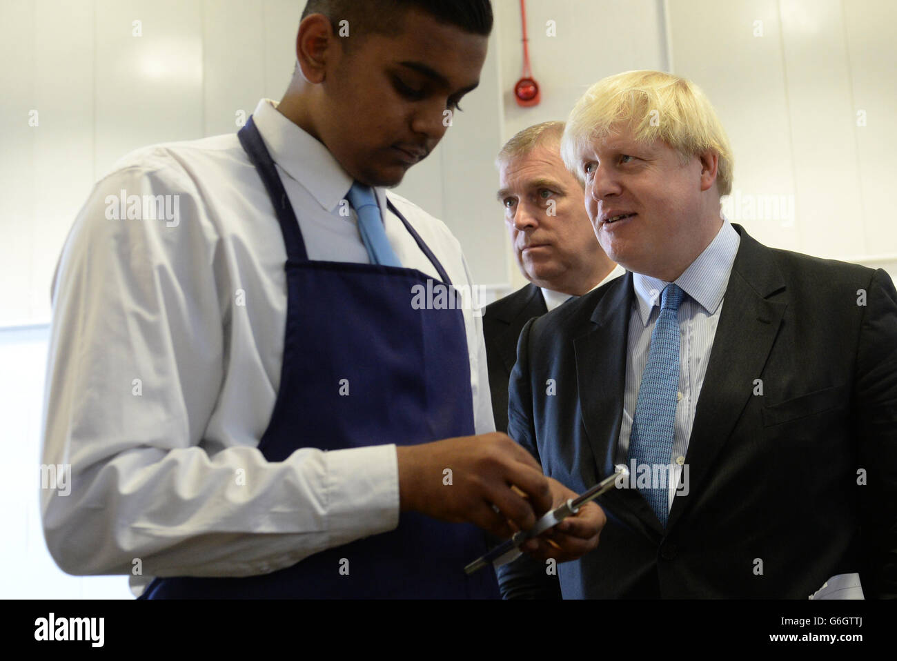 The Duke of York and the Mayor for London Boris Johnson meet pupils at ...