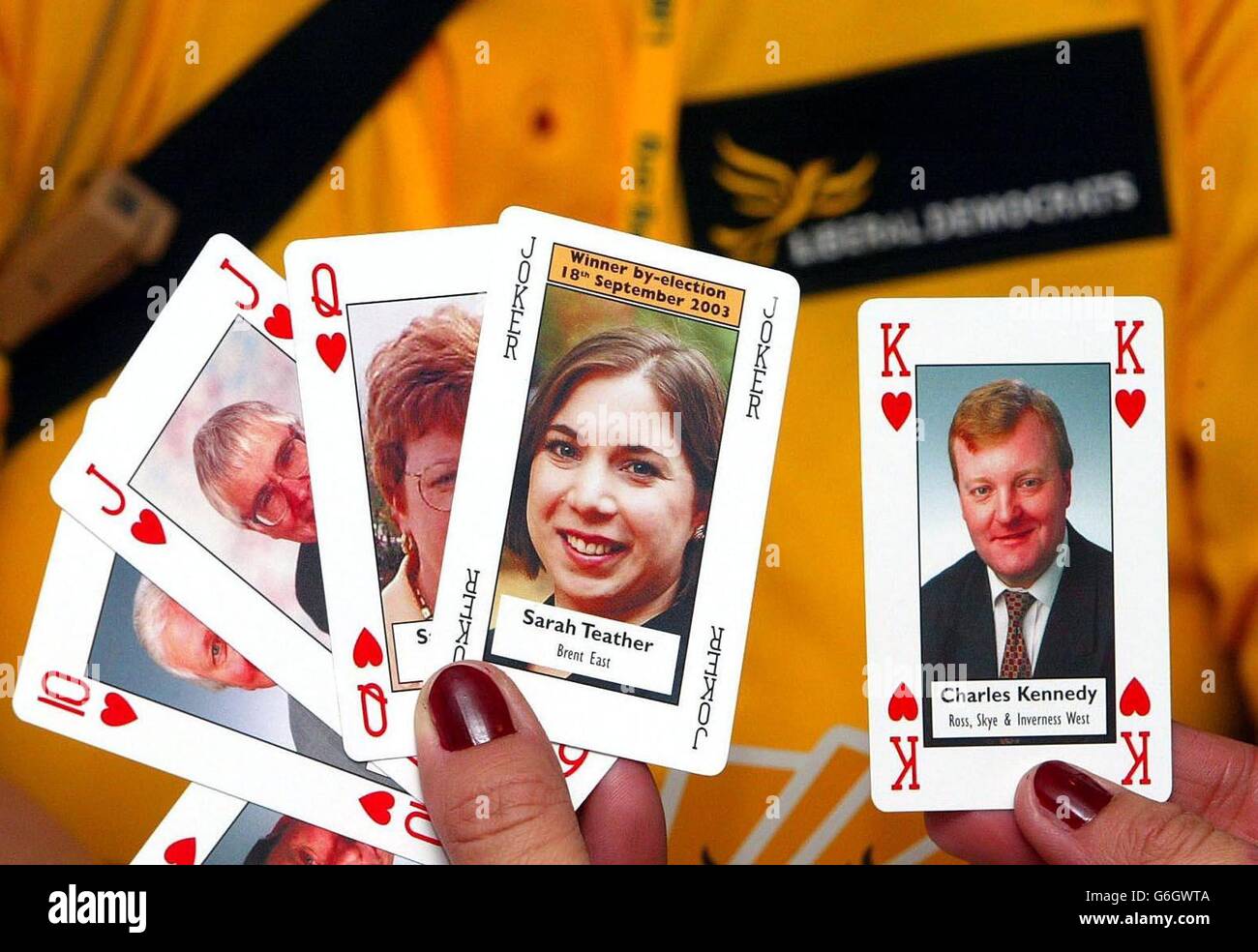 Liberal Democrats playing cards Stock Photo - Alamy